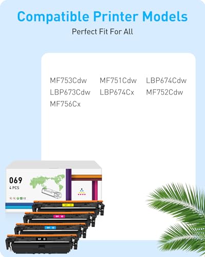 069 Toner Cartridge Replacement, Compatible for Canon LBP670C LBP673CDW MF750C MF751CDW MF752CDW MF753CDW/MF754CDW MF755CDW MF750C Printers