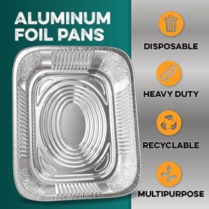 Aluminum Pans 9x13 [30 Pack] Aluminum Foil Pans Trays - Disposable Pans for Baking, BBQ Grilling, Roasting, Cake Serving Dishes, Catering Supplies, Steam Table Chafing Pans, Half Size Tin Foil Pan