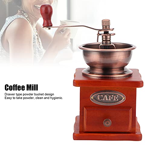 Mini Vintage Hand Cranked Coffee Bean Mill Manual Coffee Grinder for Household Use - Electric and Burr Coffee Grinder Espresso Grinder Manual Coffee Grinder