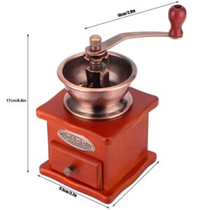 Mini Vintage Hand Cranked Coffee Bean Mill Manual Coffee Grinder for Household Use - Electric and Burr Coffee Grinder Espresso Grinder Manual Coffee Grinder