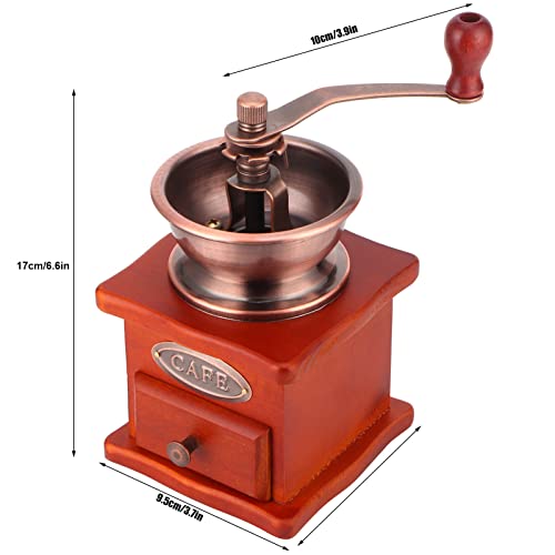 Mini Vintage Hand Cranked Coffee Bean Mill Manual Coffee Grinder for Household Use - Electric and Burr Coffee Grinder Espresso Grinder Manual Coffee Grinder