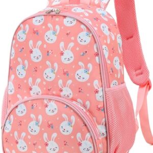 BTOOP Kids Backpack Girls Cute Bunny Toddler School Bag Preschool Kindergarten BookBag Nursery Small Daypack with Chest Strap