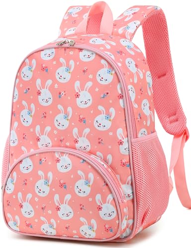 BTOOP Kids Backpack Girls Cute Bunny Toddler School Bag Preschool Kindergarten BookBag Nursery Small Daypack with Chest Strap