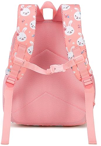 BTOOP Kids Backpack Girls Cute Bunny Toddler School Bag Preschool Kindergarten BookBag Nursery Small Daypack with Chest Strap