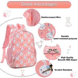 BTOOP Kids Backpack Girls Cute Bunny Toddler School Bag Preschool Kindergarten BookBag Nursery Small Daypack with Chest Strap