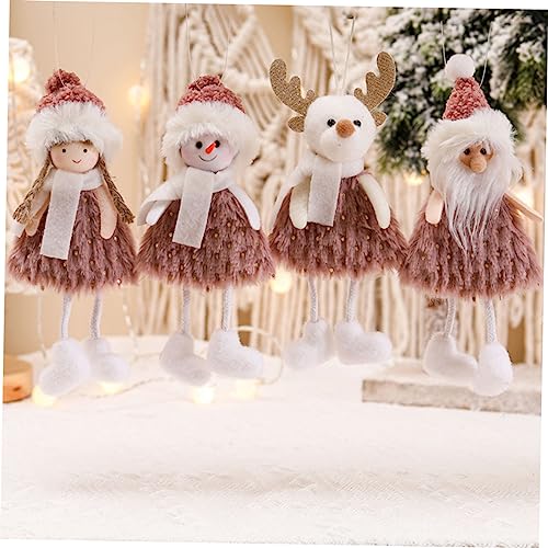 Santa Ornament Christmas Doll Pendant Nativity Decorations Dolls Mini Baby Dolls Adornos para De Hanging Angels Felt, Plush Little Doll Poochita Plush