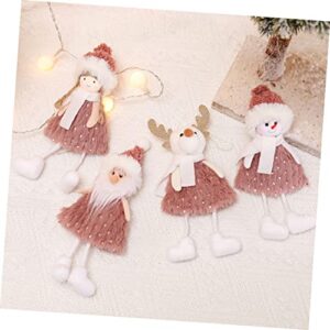 Santa Ornament Christmas Doll Pendant Nativity Decorations Dolls Mini Baby Dolls Adornos para De Hanging Angels Felt, Plush Little Doll Poochita Plush