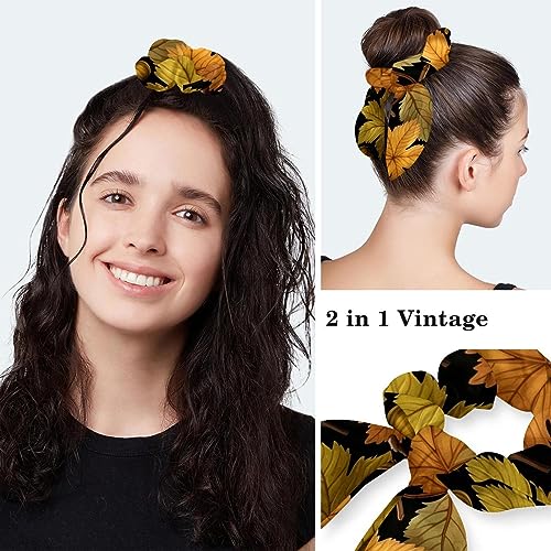 Thanksgiving Acorn Working Cap with Button Sweatband Adjustable Tie Back Bouffant Hats with Scrunchie