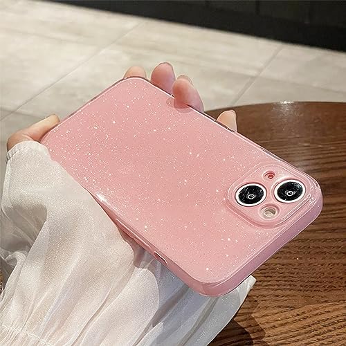 Fycyko for iPhone 13 Mini Case Glitter Bling Cute Women Girl Phone Case Soft Twinkle Sparkly Protective Case for iPhone 13 Mini-Pink