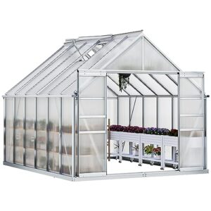 YITAHOME 10x12FT Polycarbonate Greenhouse Large Heavy Duty Green Houses Outdoor Aluminum Greenhouses with Sliding Doors Vent Window Premium Walk-in Greenhouse for Garden Backyard, Matte Sliver