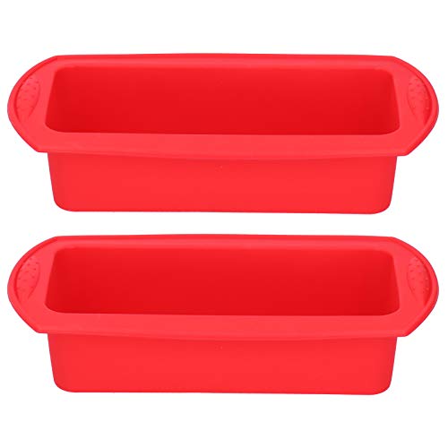 2Pcs Rectangle Cake Pan Bread,NonStick Baking,Baking Tool 2lb Cake Moulds Accessory Red,for Homemade Cake, Bread, Meatloaf and Quiche