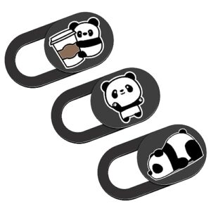 laptop camera cover slide, panda webcam cover, 0.02 inch cute laptop accessories for iphone ipad imac macbook pro air laptop pc smartphone tablet, camera privacy covers protect your visual privacy