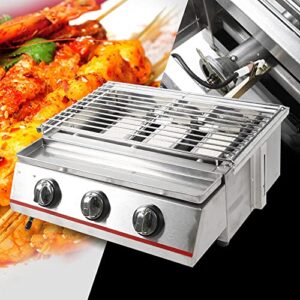 Portable Gas Grills Propane, Gas Grills Propane 3 Burner, Outdoor Gas BBQ Grill with Oil Catch Tray, Tabletop Gas Grill for Outdoor Kitchen BBQ