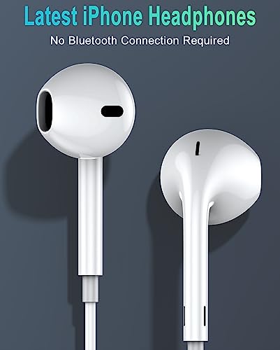 Apple Earbuds for iPhone,2 Pack Wired Headphones with Lightning Connector【Apple MFi Certified】 Noise Isolating Earphones for iPhone 14/14 Pro/13/12/11/XR/XS/8/7 (Built-in Microphone & Volume Control)