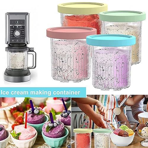 RAYPUR Creami Pints and Lids, for Ninja Ice Cream Maker Pints,24 OZ Ice Cream Storage Containers Bpa-Free,Dishwasher Safe for NC500 NC501 Series Ice Cream Maker