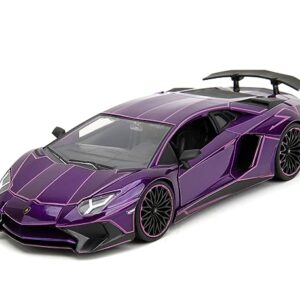 Lambo SV Candy Purple with Pink Graphics Pink Slips Series 1/24 Diecast Model Car by Jada 34656