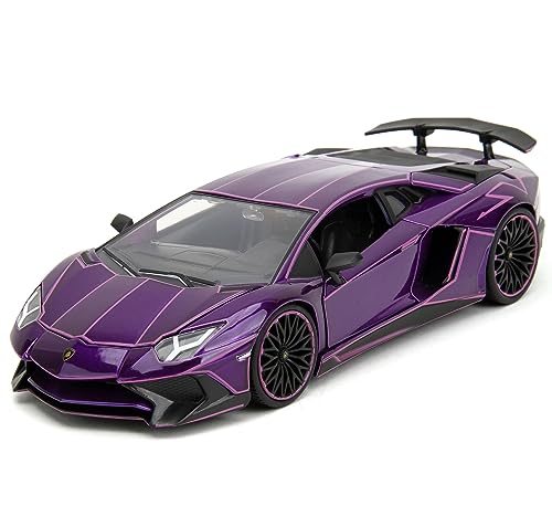 Lambo SV Candy Purple with Pink Graphics Pink Slips Series 1/24 Diecast Model Car by Jada 34656