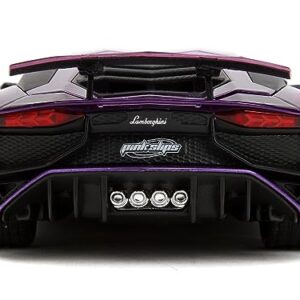 Lambo SV Candy Purple with Pink Graphics Pink Slips Series 1/24 Diecast Model Car by Jada 34656