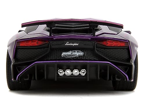 Lambo SV Candy Purple with Pink Graphics Pink Slips Series 1/24 Diecast Model Car by Jada 34656