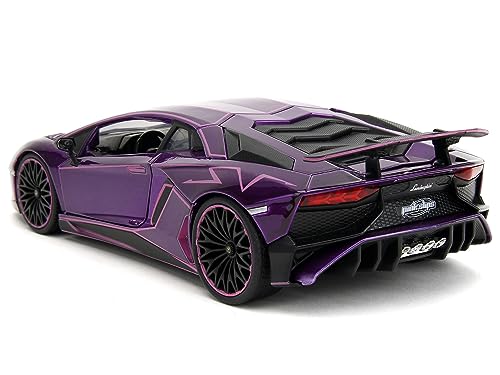 Lambo SV Candy Purple with Pink Graphics Pink Slips Series 1/24 Diecast Model Car by Jada 34656