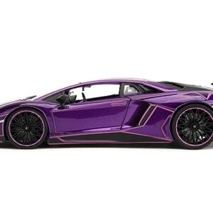 Lambo SV Candy Purple with Pink Graphics Pink Slips Series 1/24 Diecast Model Car by Jada 34656