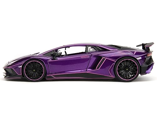 Lambo SV Candy Purple with Pink Graphics Pink Slips Series 1/24 Diecast Model Car by Jada 34656