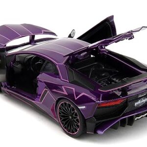 Lambo SV Candy Purple with Pink Graphics Pink Slips Series 1/24 Diecast Model Car by Jada 34656