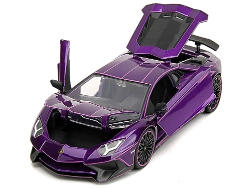 Lambo SV Candy Purple with Pink Graphics Pink Slips Series 1/24 Diecast Model Car by Jada 34656