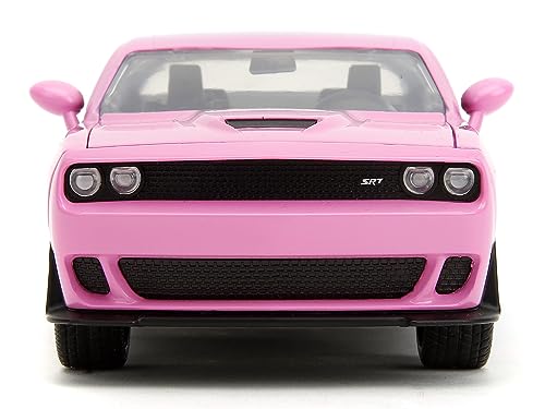 2015 Challenger SRT Hellcat Pink and Blue Pink Slips Series 1/24 Diecast Model Car by Jada 34658