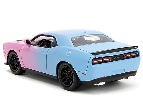 2015 Challenger SRT Hellcat Pink and Blue Pink Slips Series 1/24 Diecast Model Car by Jada 34658