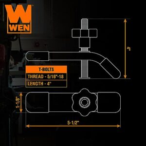 WEN 24-Inch Universal T-Track and Hold Down Clamps Kit for Woodworking (WAT241)