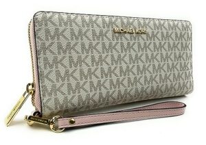 michael kors michael michael kors jet set travel continental wallet wristlet (powder blush multi)