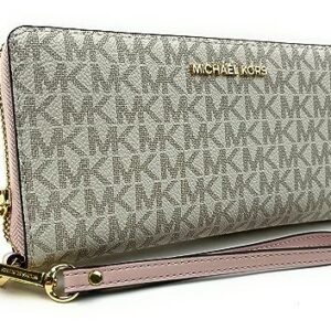 Michael Kors MICHAEL Michael Kors Jet Set Travel Continental Wallet Wristlet (Powder Blush Multi)