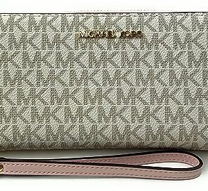 Michael Kors MICHAEL Michael Kors Jet Set Travel Continental Wallet Wristlet (Powder Blush Multi)