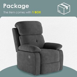 STARY Small Recliner Sofa for Living Room Chair for Adults, Dark Gray