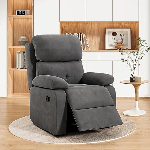 STARY Small Recliner Sofa for Living Room Chair for Adults, Dark Gray