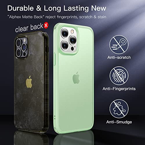 Alphex 8 Colors for iPhone 14 Pro Case, 12FT Military Grade Drop Protection, Silky & Non-Greasy Feel, Pocket Friendly, Thin Slim Phone Cover for Men Women 6.1 Inch - Pastel Green