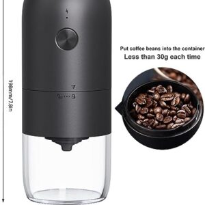 Wasailife Electric Black Coffee Grinder with Adjustable Coarseness Grind Settings and USB Charging with Cleaning Brush for Easy Cleaning, Portable Coffee Bean Grinder (black)