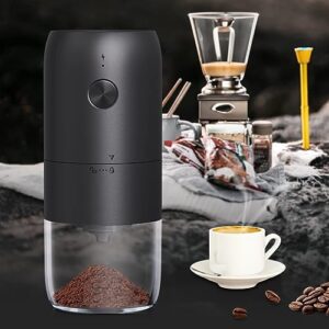 Wasailife Electric Black Coffee Grinder with Adjustable Coarseness Grind Settings and USB Charging with Cleaning Brush for Easy Cleaning, Portable Coffee Bean Grinder (black)