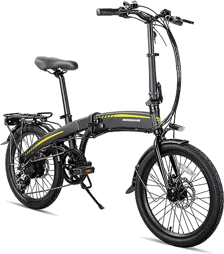 HH HILAND ROCKSHARK 20 inch Folding Electric Bike for Adults Teens with 250W Motor, 36V 7.8AH Removable Battery,Front Light &Shimano 7-Speed Electric Bicycles,Blue/Black Urban Ebike.