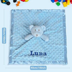 Dodosky Personalized Baby Lovey, Teddy Bear Loveys for Babies, Soft Unisex Baby Blanket, Baby Security Blanket, Baby Gifts for Newborn Boys and Girls - Newborn Essentials