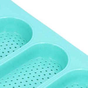 WOOXGEHM Silicone Bread Pan Baking Tray, for Baking French Baguette/Hot Dog Bun Mould, 4 Grooves, Non Stick Easy to Clean Heat Resistant Silicone Bread Pan, Kitchen Tools(Green)