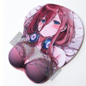 nakano miku sexy mouse pad anime 3d breast mousepad wrist rest silicone gel mouse mat girl gift with soft wrist rest support desktop mouse pad