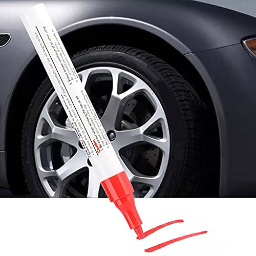 Tire Paint Pen, Fastdrying Mark Pen Waterproof Car Tire Paint Pen Car Tire Paint Pen Not Easy To Fade Good Water Resistance Good Sealing for SUV(Red)