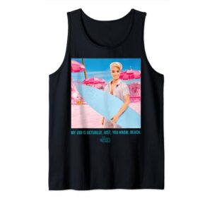 barbie the movie - my job is beach tank top