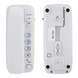 landline telephone no caller id small line powered telephones for bathroom, hotel, business, office, etc (white)