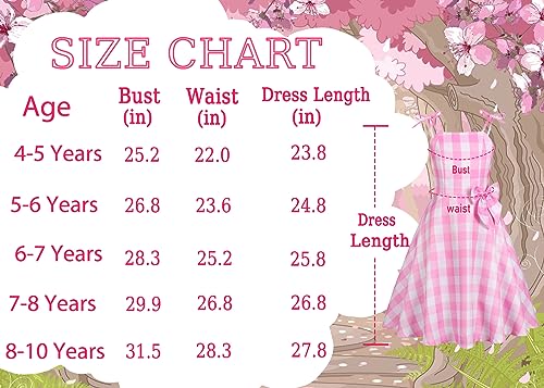 Miulruma Kids Movie Heroine Costume Cosplay Girls Pink Dress Halloween Costumes Party Outfit with Necklace Earrings Hairpin MA055S