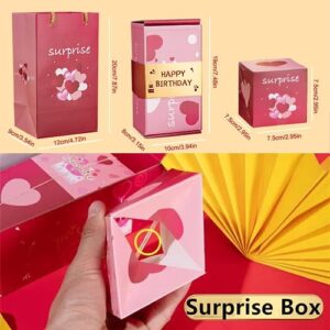 Glaric Surprise Box Gift Box,Bounce Surprise Gift Box,Surprise Gift Box Explosion for Money Creativity Folding Bouncing Red Envelope Gift Box for Birthday（10 bouncing boxes PINK