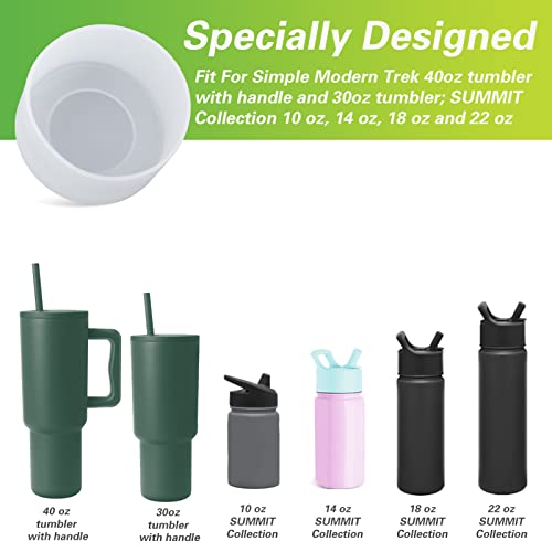 AIERSA 3Pcs Silicone Boot for Simple Modern Trek 40 oz Tumbler with Handle, Protective Water Bottle Bottom Sleeve Cover, Tumbler Accessories, Clear