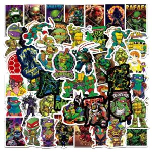 50pcs teenage cartoon turtle anime ninja stickers for water bottles, kids teens girls adults gifts,vinyl waterproof stickers for laptop,phone,notebook,skateboard decal sticker pegatinas juguete